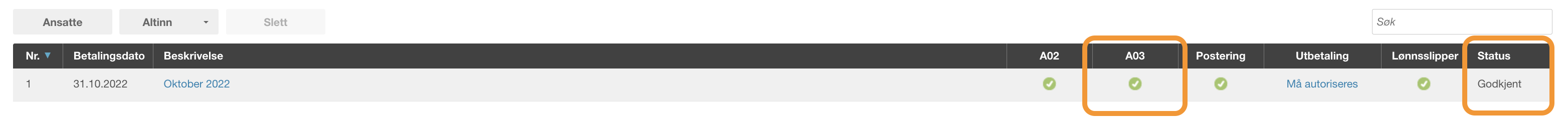 Oversikt "automatiske handlinger" på Lønn kjørt i Go – PowerOffice ...
