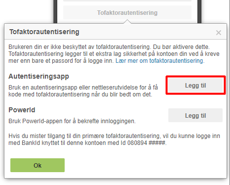 Oppsett og aktivering av 2FA – PowerOffice Hjelpesenter