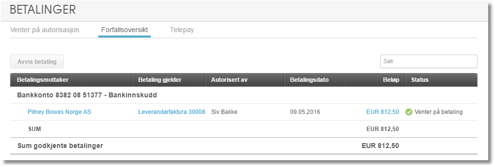 Telepay, behandling av filer – PowerOffice Hjelpesenter